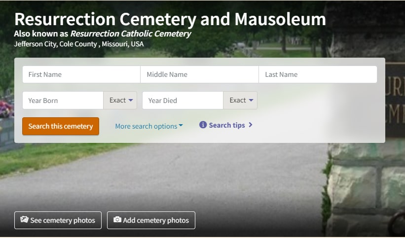 Burial Records | Resurrection Cemetery
